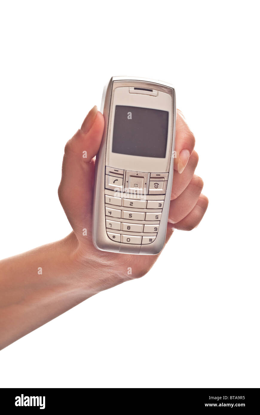 Single female mobile Cut Out Stock Images & Pictures - Alamy