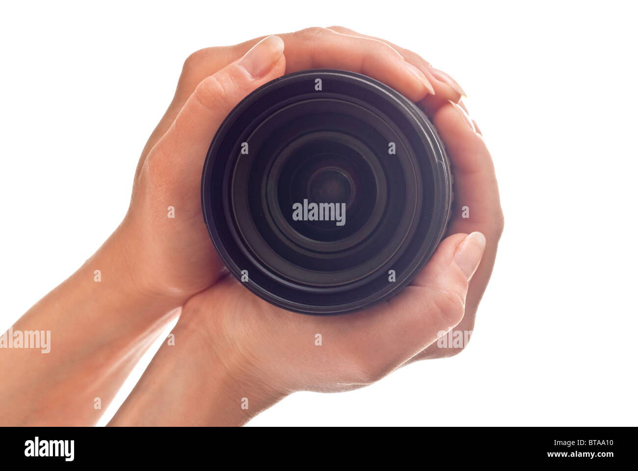 Lens in hands Stock Photo - Alamy