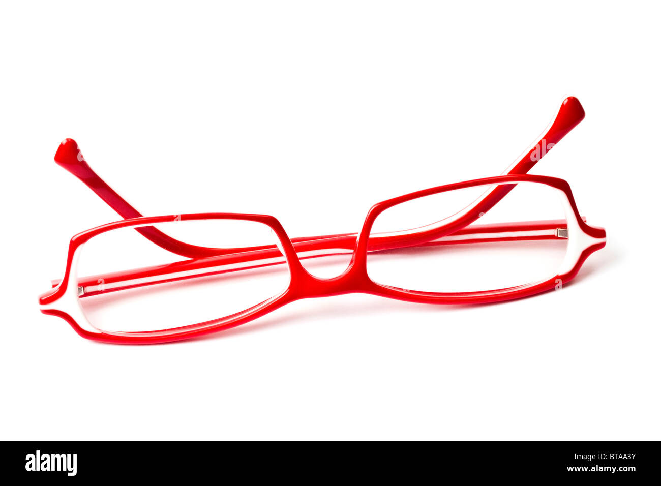 Red glasses isolated on white background Stock Photo - Alamy