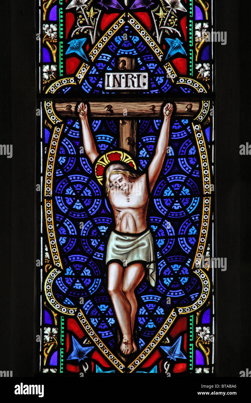 A Stained Glass Window depicting the Crucifixion, Parish Church of St ...