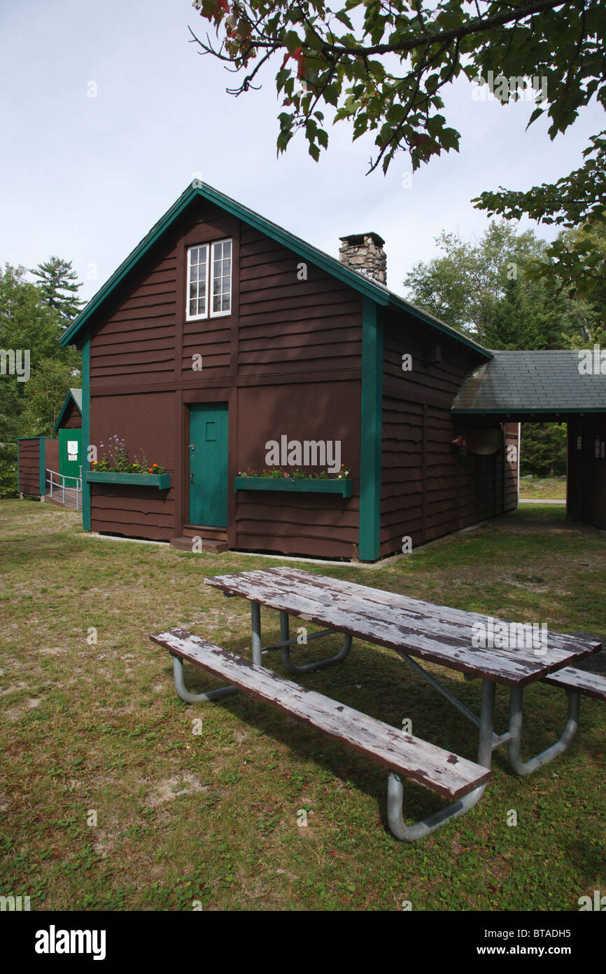 Picnic table at Forest Lake State Park in Whitefield, New Hampshire ...