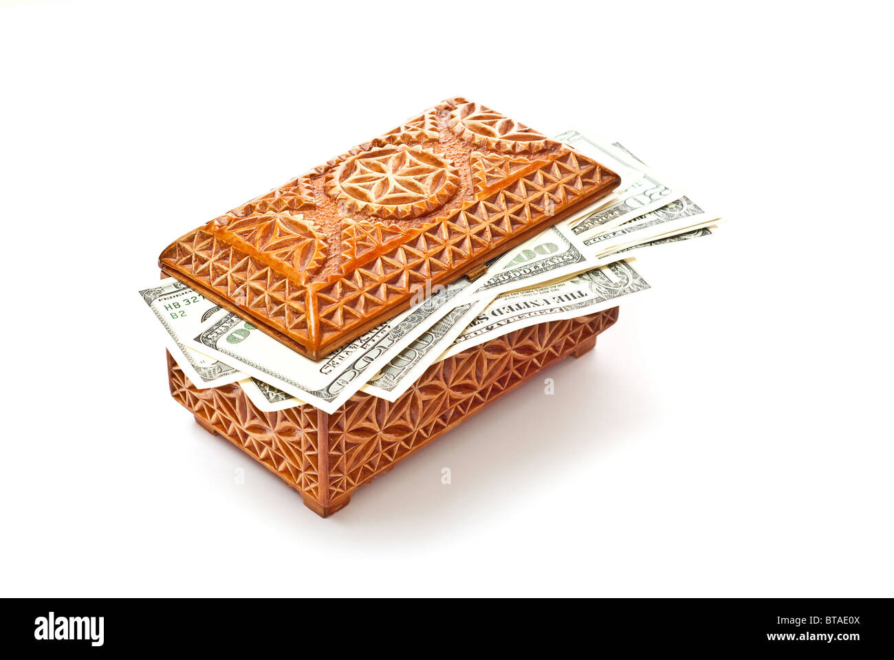 Box and money Stock Photo - Alamy