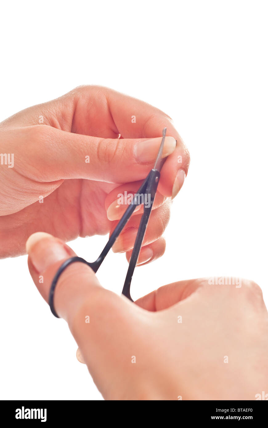 Scissors in hand Stock Photo - Alamy