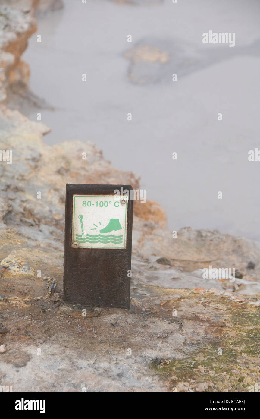 Warning sign geothermal iceland hi-res stock photography and images - Alamy