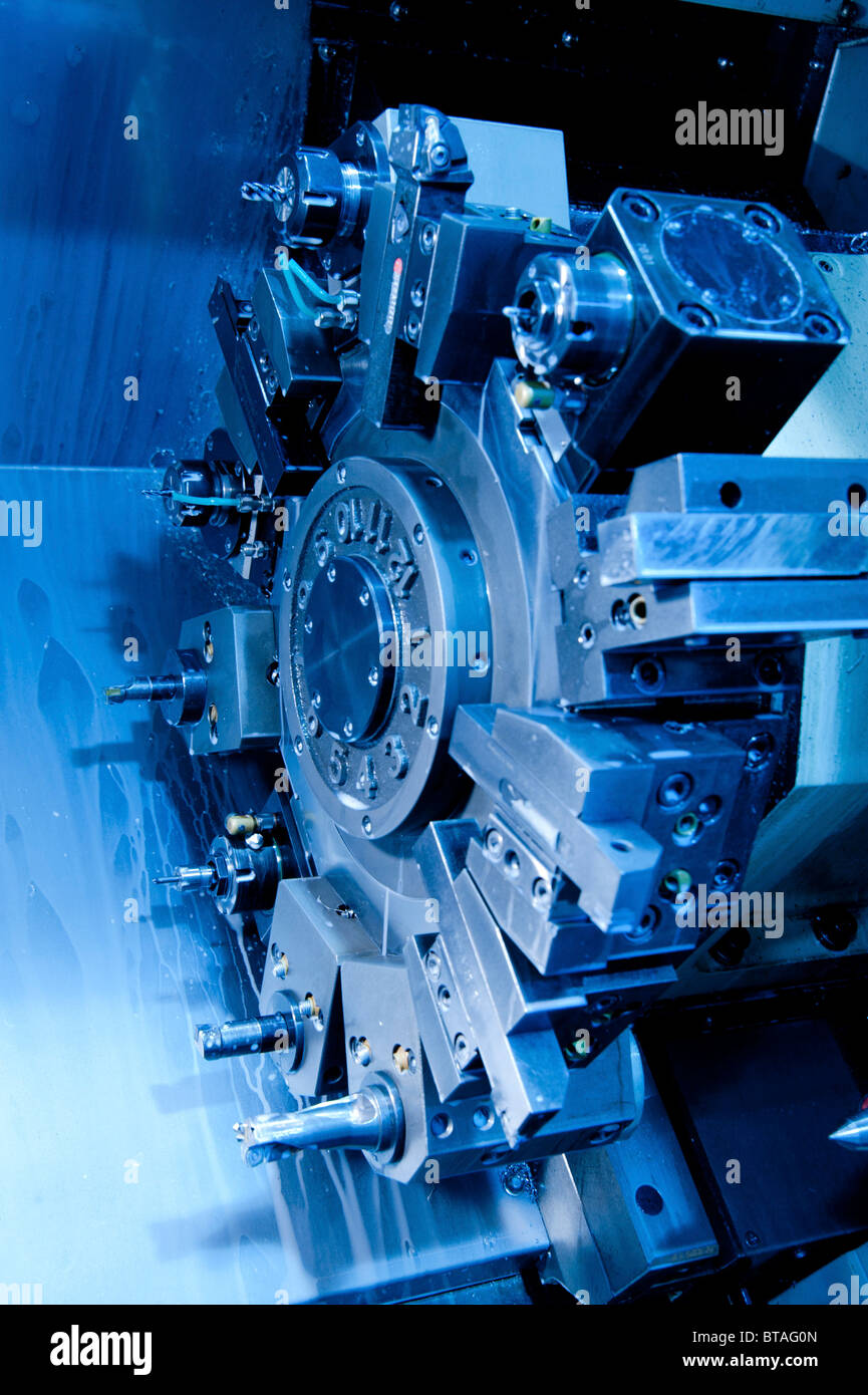 Metal tooling shop floor Stock Photo - Alamy