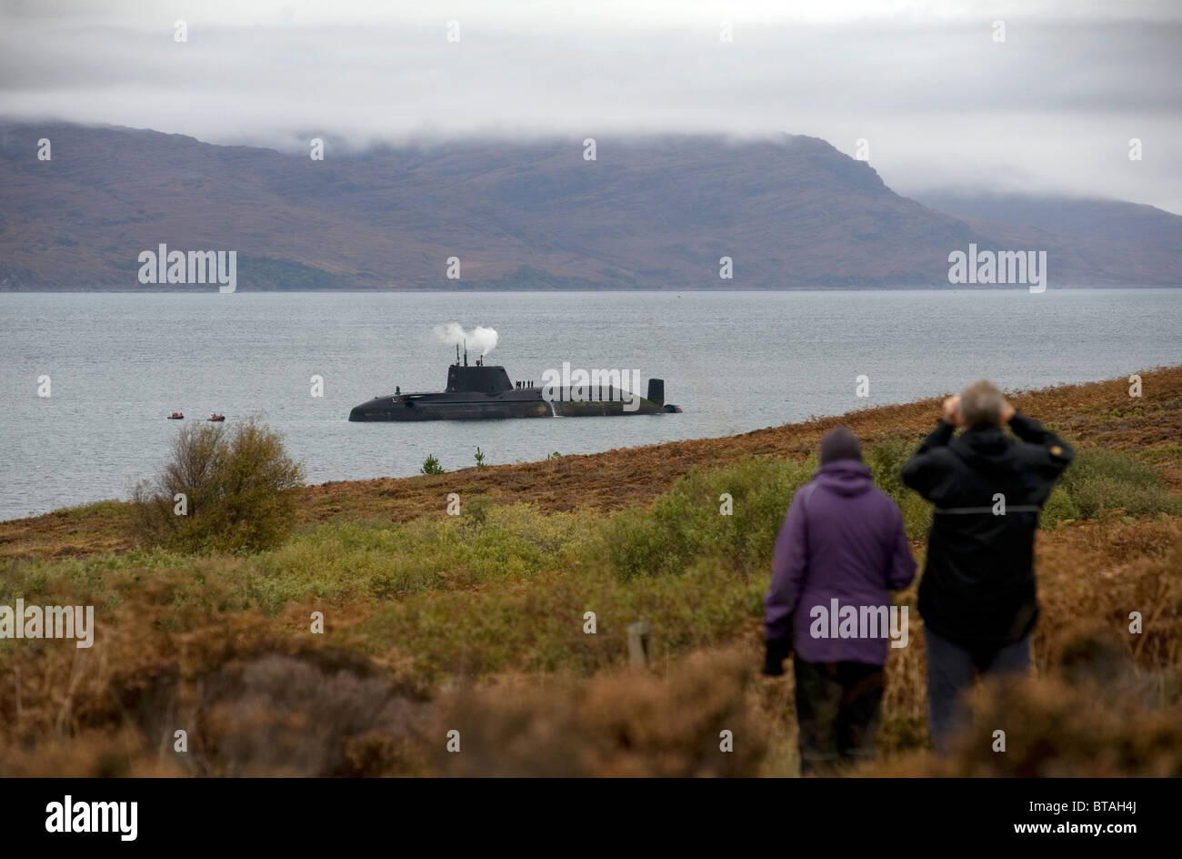 HMS ASTUTE STUCK ON SAND BANK OFF ISLE OF SKYE in Scotland Stock Photo ...