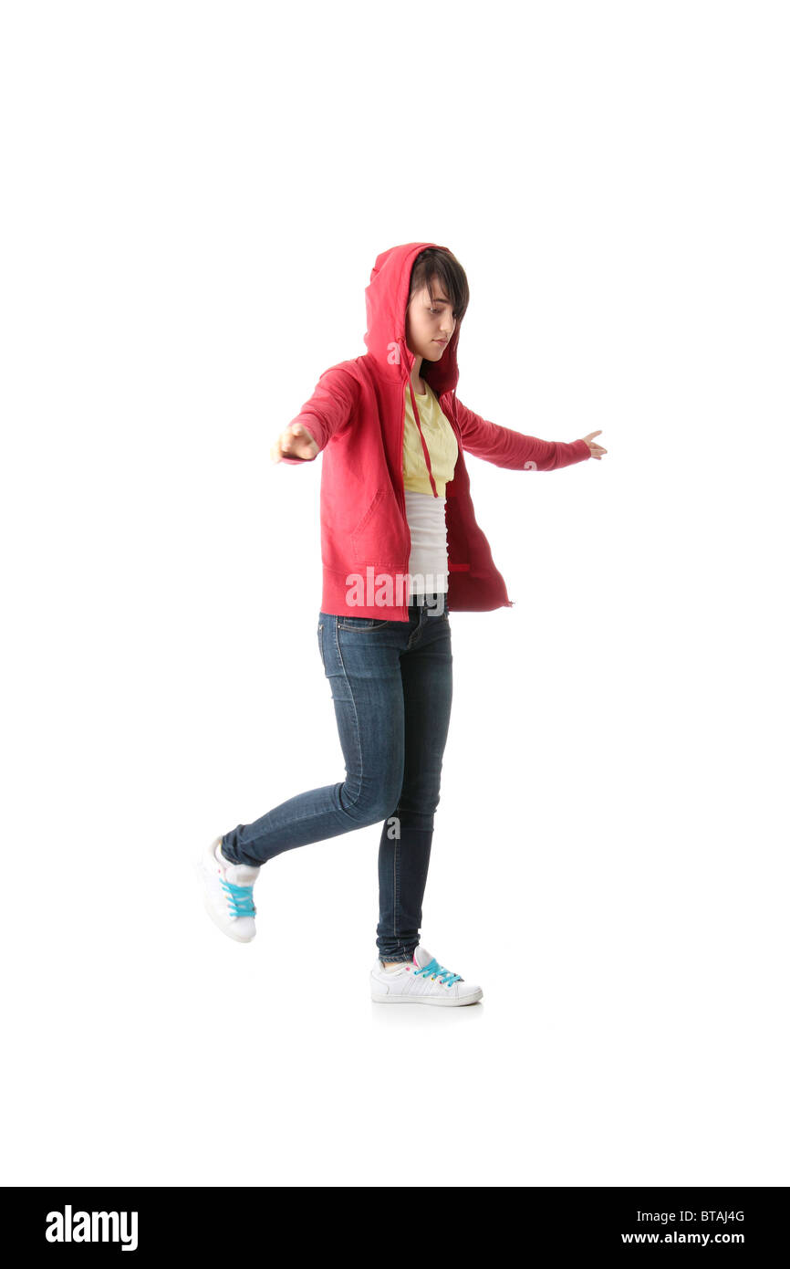 Young pop dancer, isolated on white background Stock Photo - Alamy