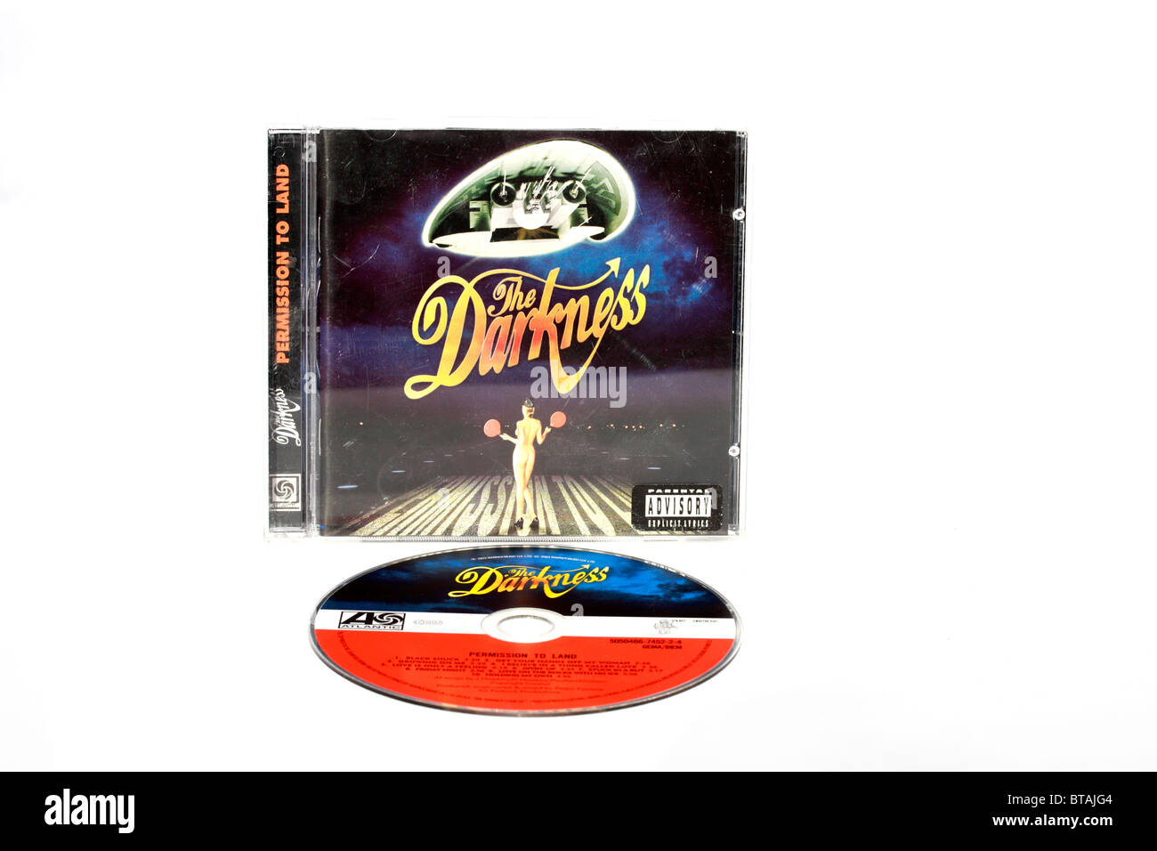 the Darkness - permission to Land Music CD Stock Photo - Alamy