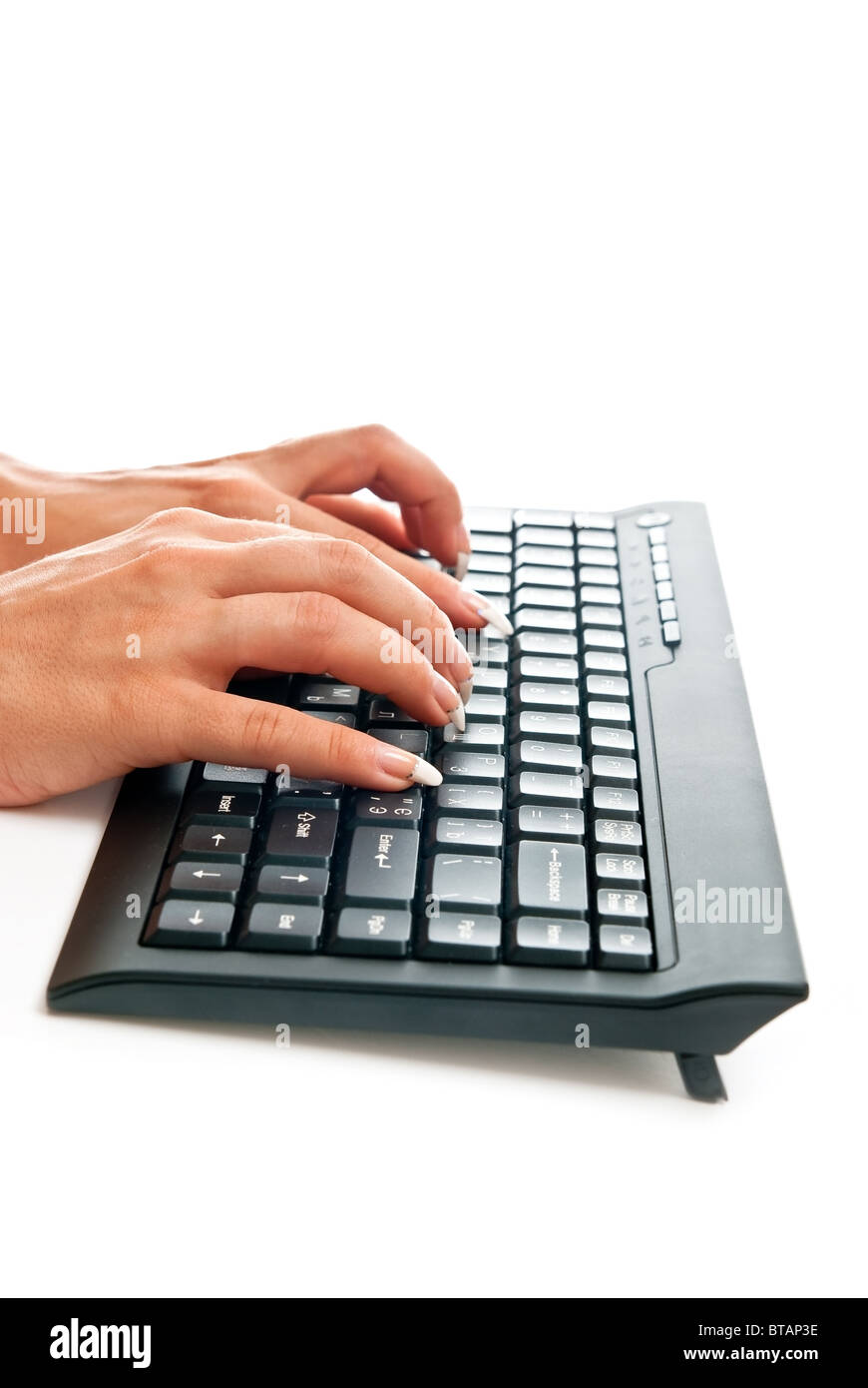 Keyboard and hands Stock Photo - Alamy