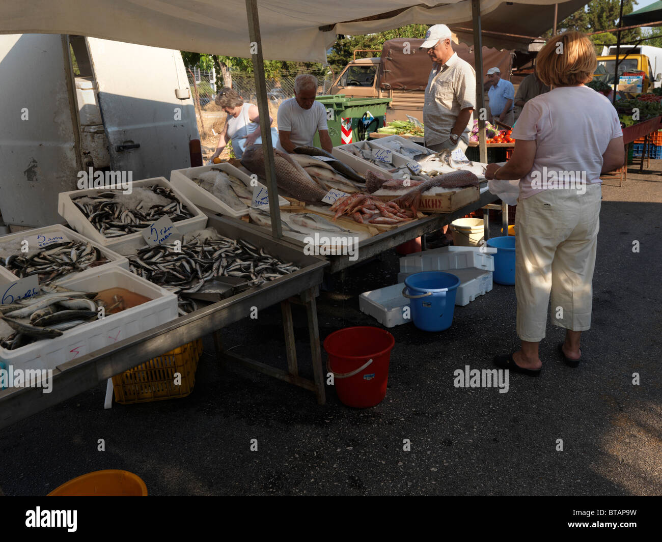 Vouliagmeni Athens Greece Saturday Market Fish Stall Stock Photo - Alamy