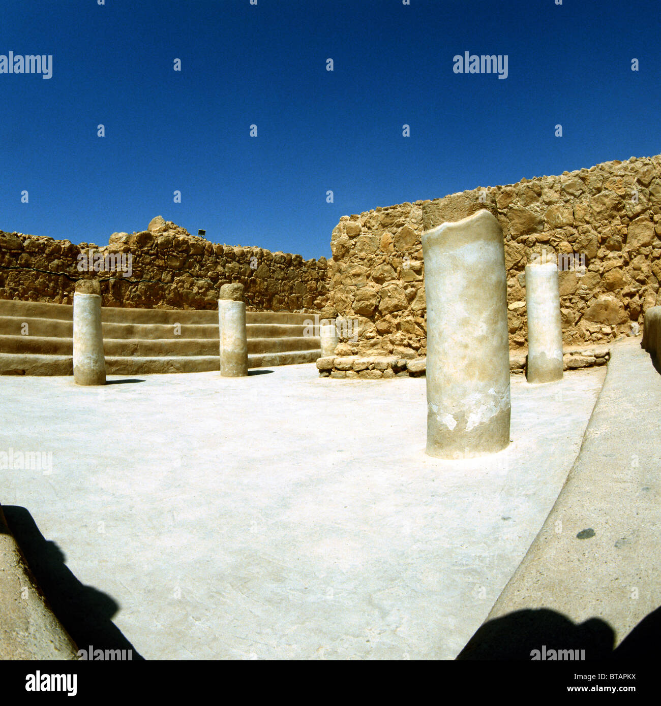 Masada ,the synagogue ,built bu the Zealots Stock Photo - Alamy