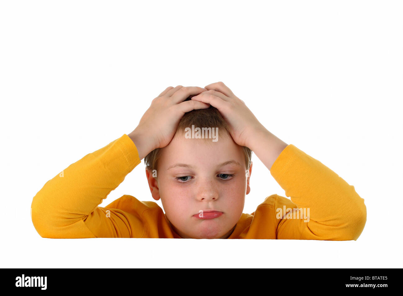 Small boy sitting on Cut Out Stock Images & Pictures - Alamy