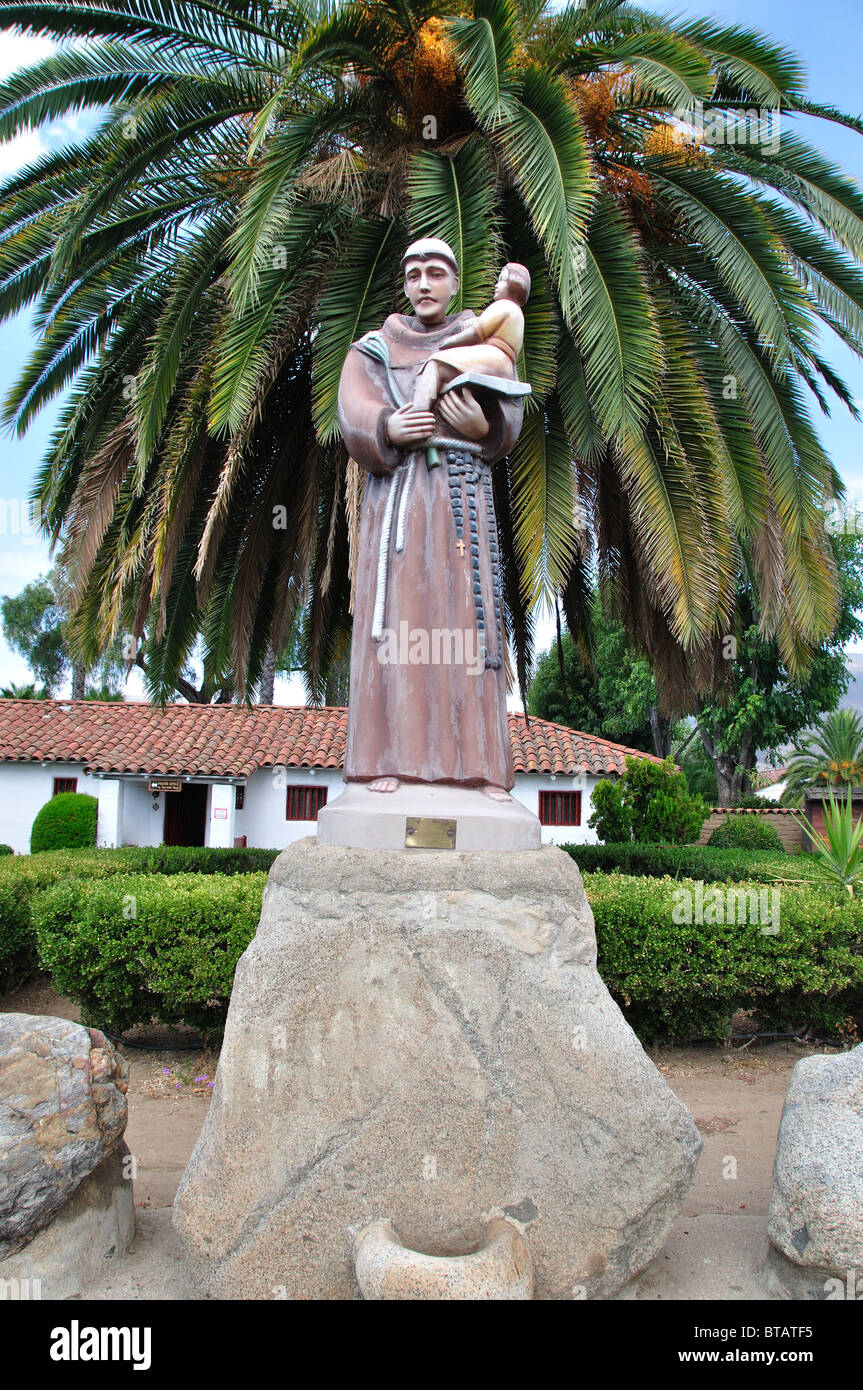 Statue of St. Anthony of Pala, the mission's patron, Mission San ...