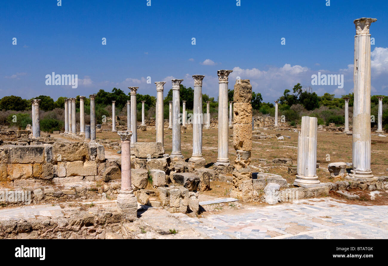 A series of Columns in the Roman ruins at Salamis, Famagusta, The ...