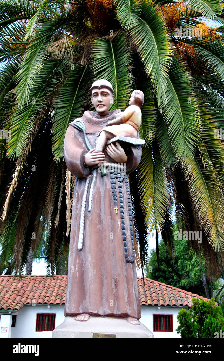 Statue of St. Anthony of Pala, the mission's patron, Mission San ...