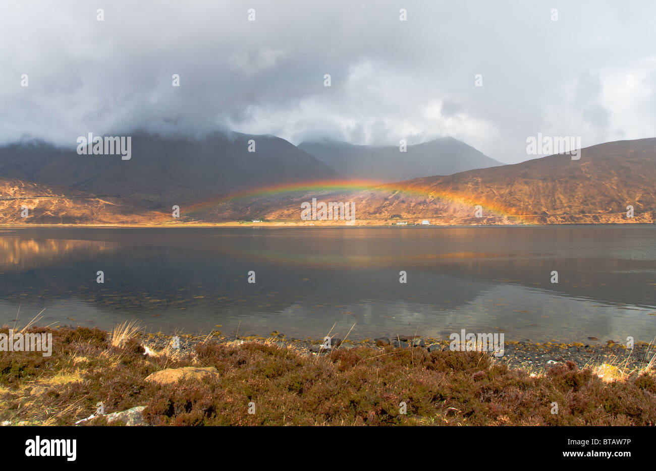 rainbow in the Highlands of Scotland Stock Photo - Alamy