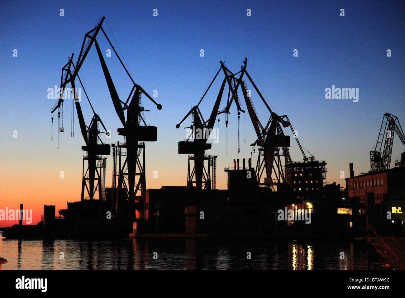 Croatia, Pula, harbour, shipyard, cranes Stock Photo - Alamy
