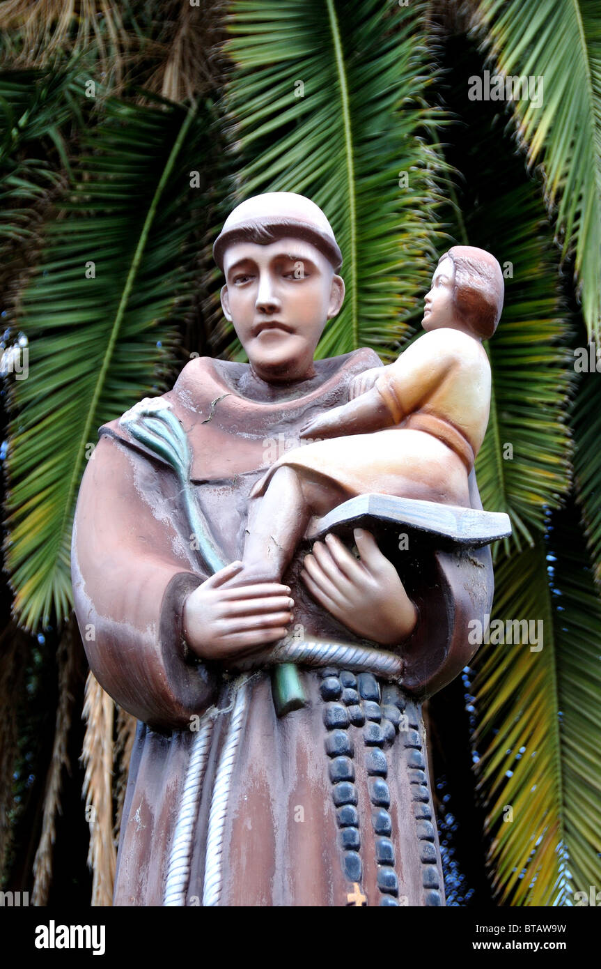 Statue of St. Anthony of Pala, the mission's patron, Mission San ...