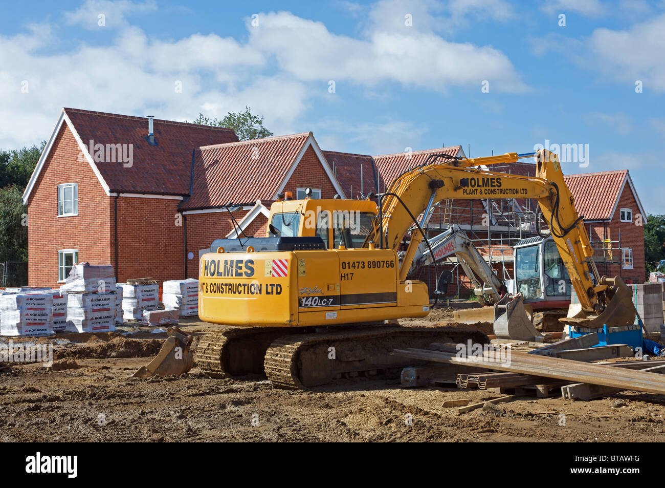 Houses under construction, Bawdsey, Suffolk, UK Stock Photo - Alamy