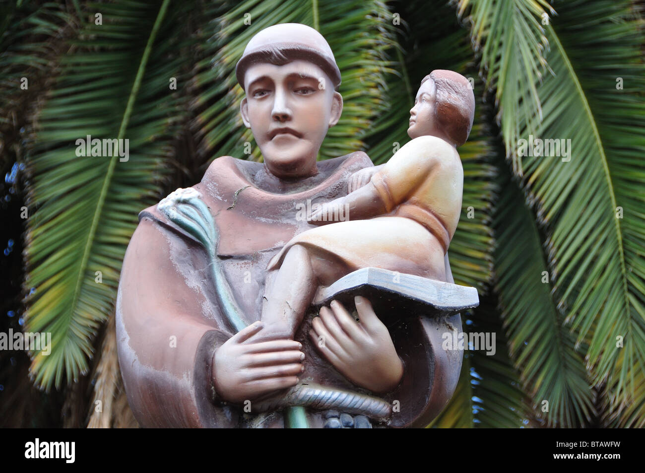Statue of St. Anthony of Pala, the mission's patron, Mission San ...