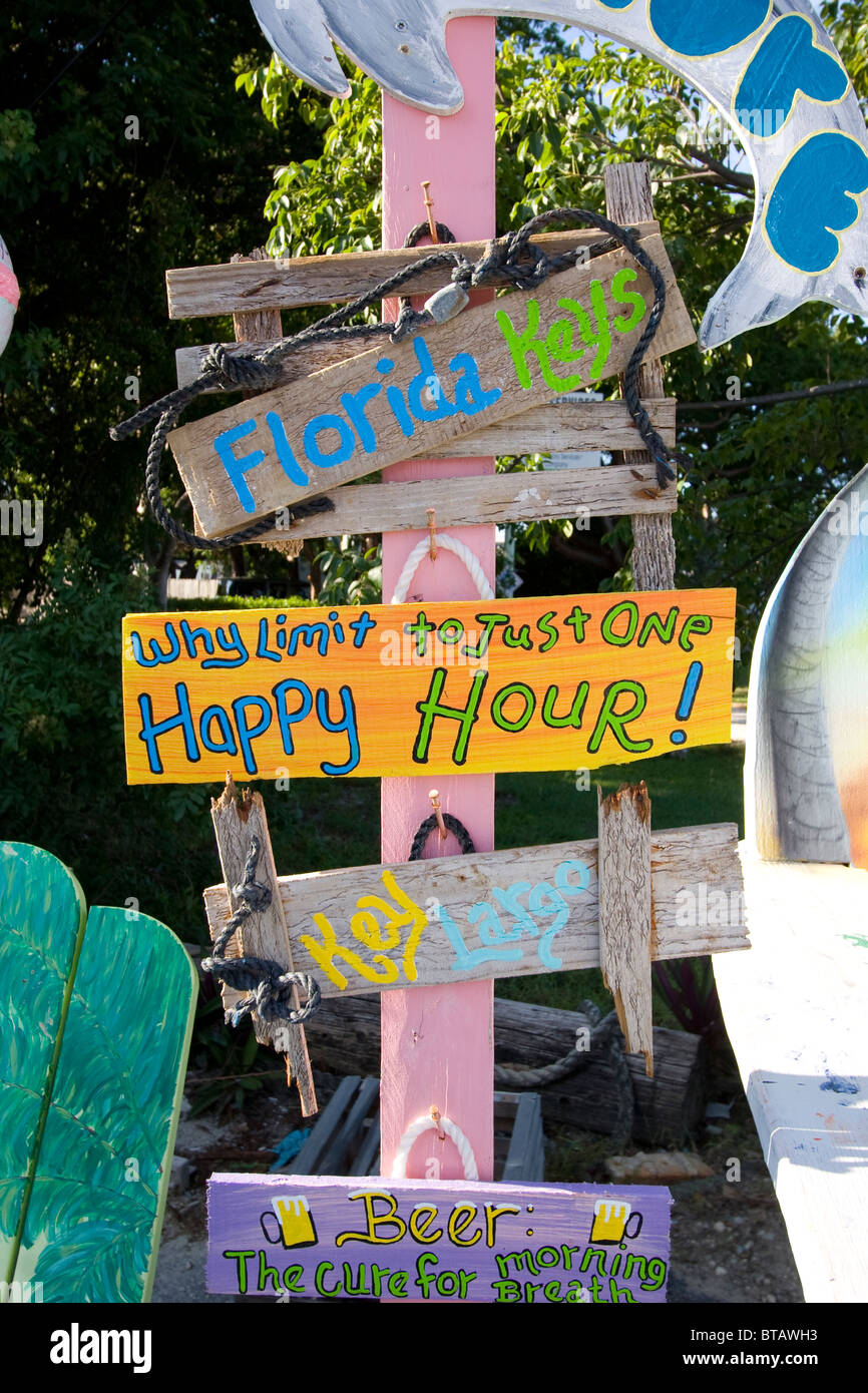 Sign in Key Largo, Florida Stock Photo - Alamy
