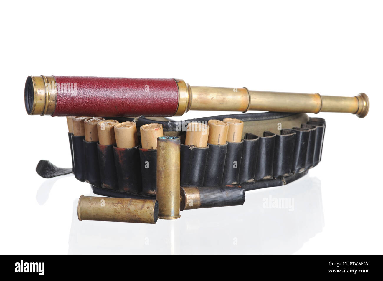hunting leather bandolier Stock Photo - Alamy