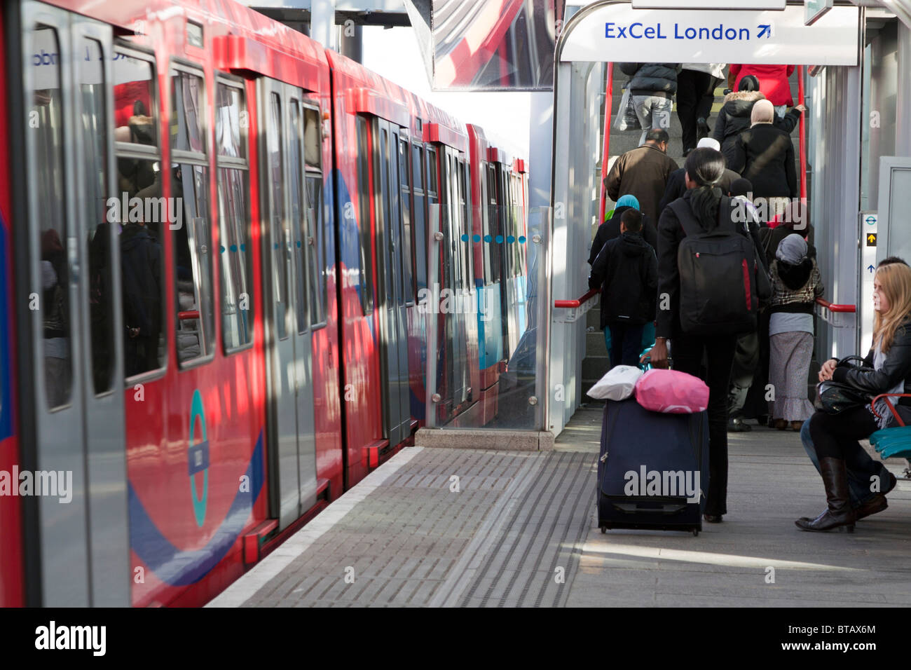 DLR - Docklands Light Railway - Custom House Station Stock Photo - Alamy