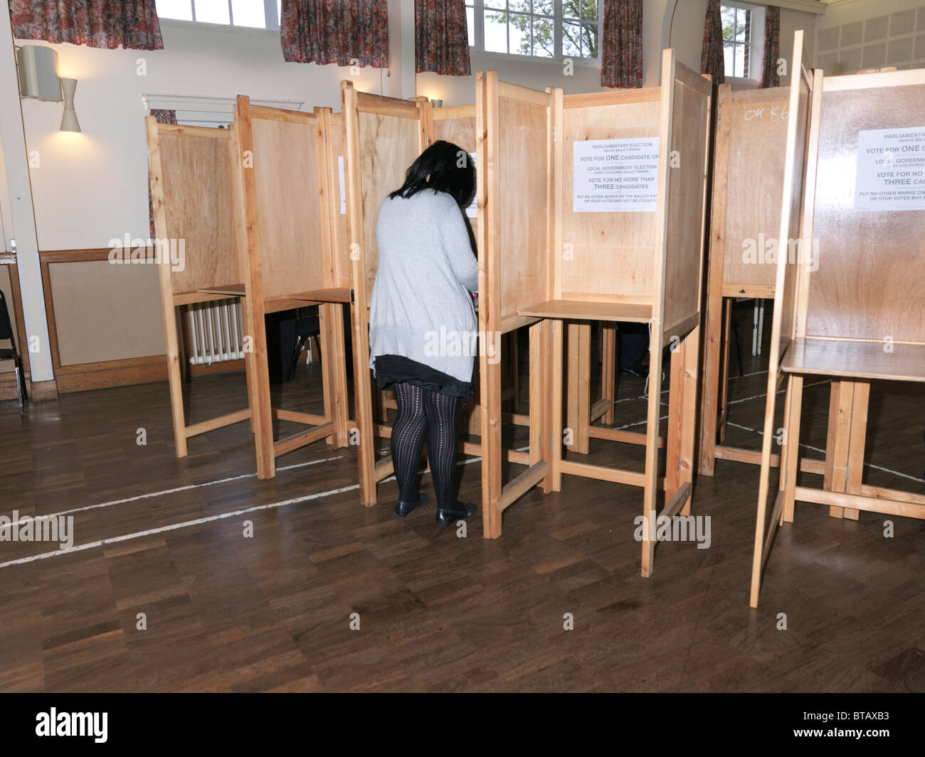 Voting Booth General Election May 2010 in Church Hall England Stock ...