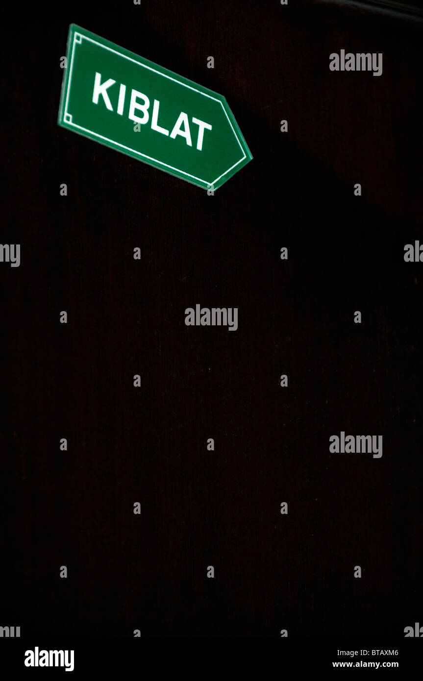 sign saying kiblat Qiblah Kiblah Qiblih Arabic word indicating indicate ...