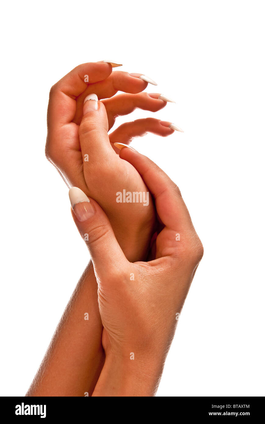 Hand showing index finger female Cut Out Stock Images & Pictures - Alamy