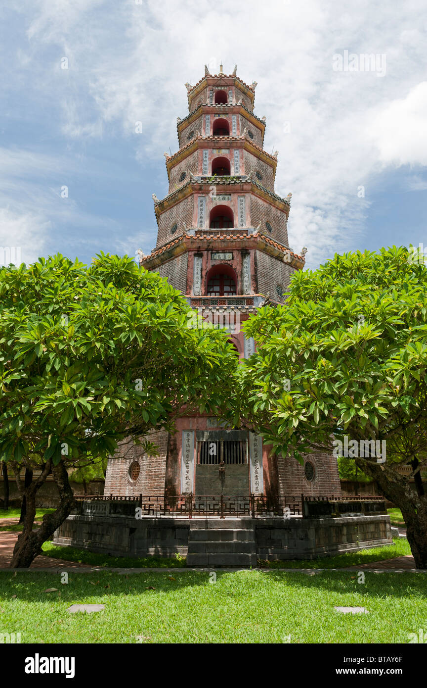Phuoc Duyen Tower in Thien Mu Pagoda in the Imperial City of Hue, North Vietnam Stock Photo - Alamy