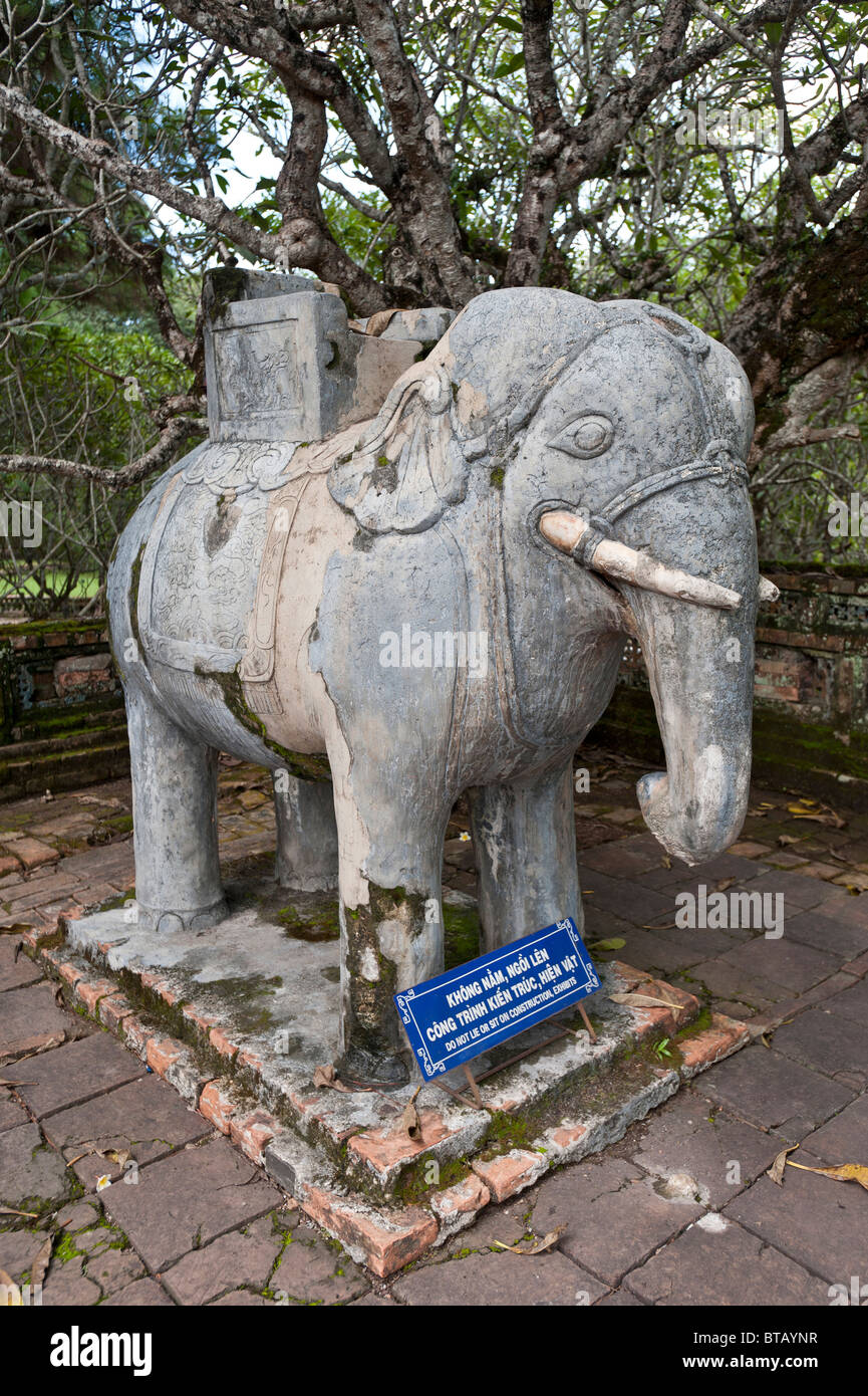 Stone Elephant Statue in the Tomb Complex of Emperor Lang Tu Doc ...