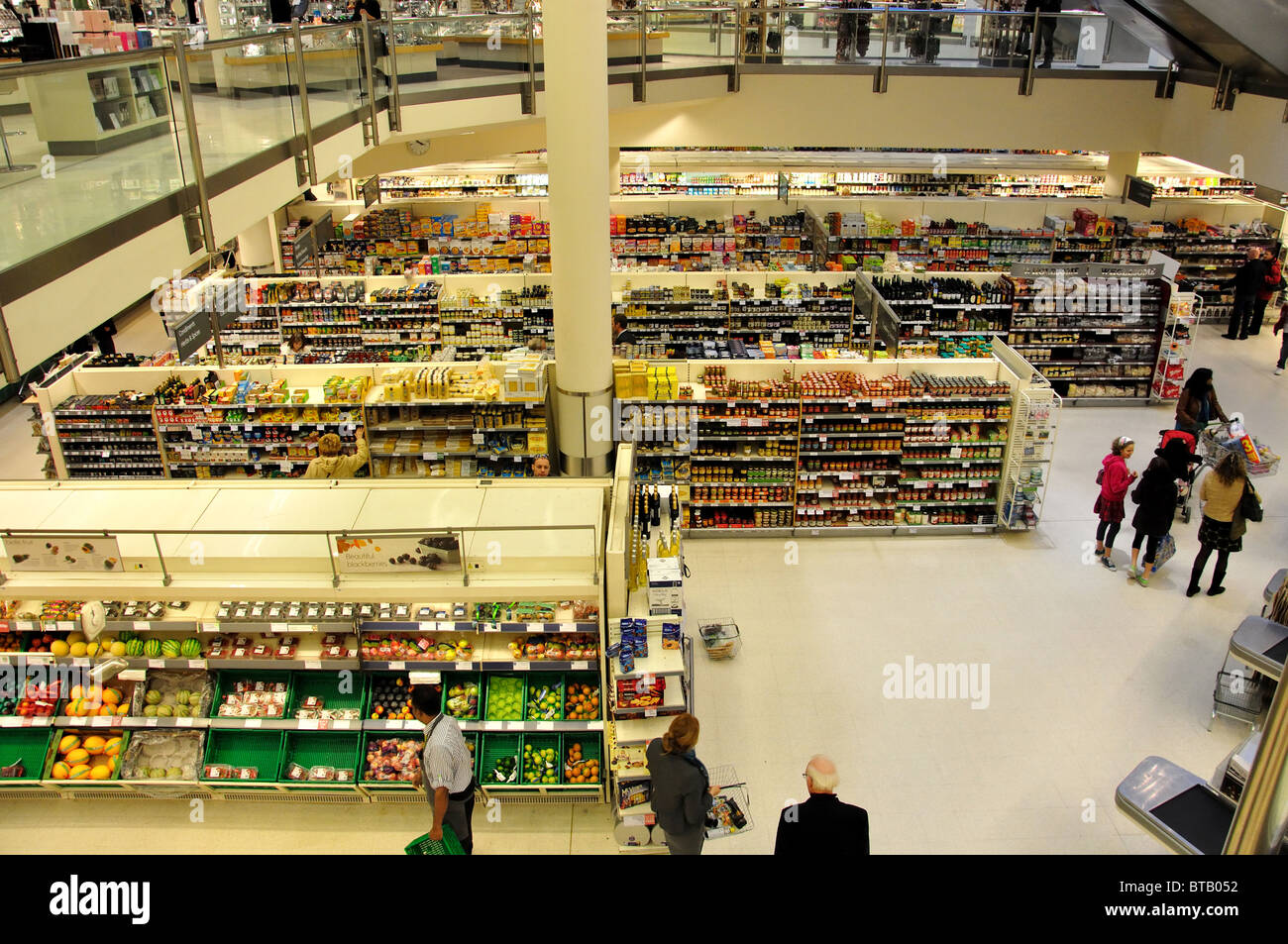 Waitrose Supermarket interior, John Lewis Partnership Store, Wood Stock ...