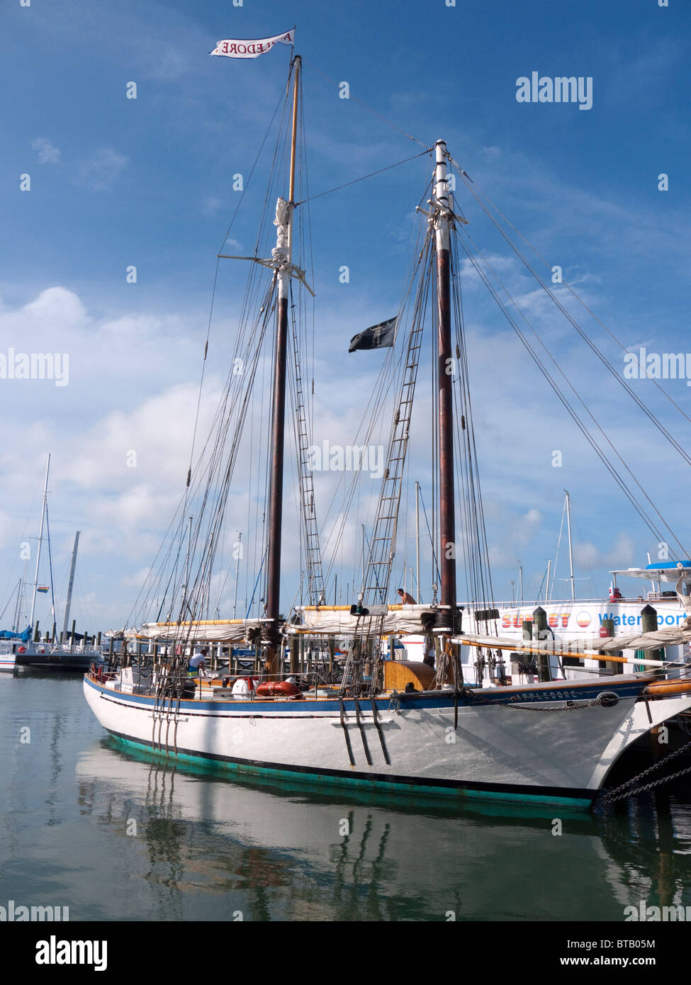 Sailing Ship the Schooner Appledore off Key West in Florida USA Stock ...