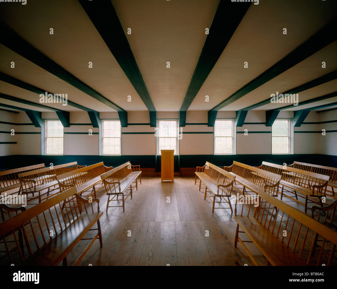 Interior of the Meeting house Stock Photo - Alamy