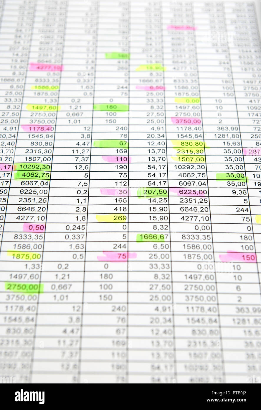 Paper with numbers Stock Photo - Alamy