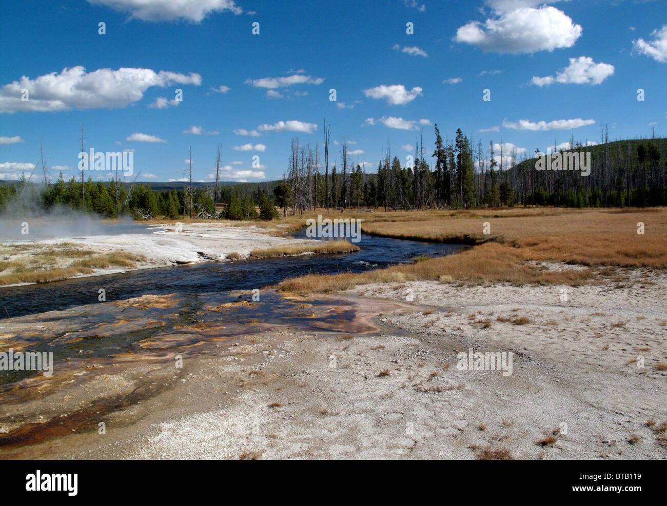Iron Spring Creek at Black Sand Basin in Yellowstone National Park in ...