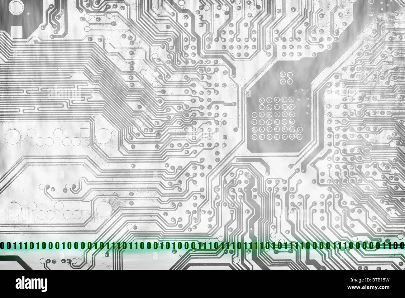 Abstract electronic industrial background with binary stripe Stock ...
