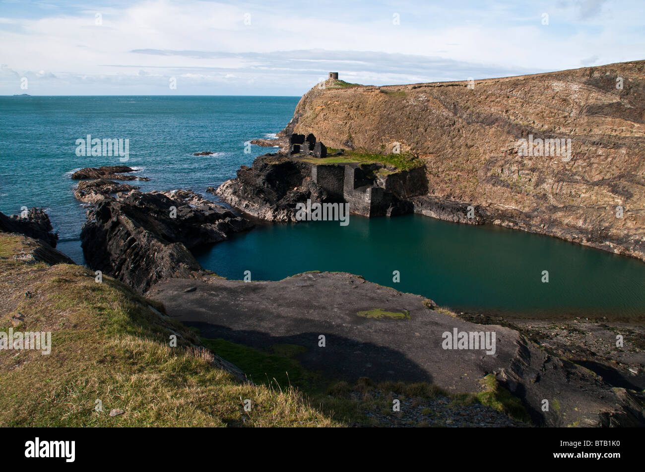 The old granite quarry at Porthgain, Pembrokeshire, Wales Stock Photo ...