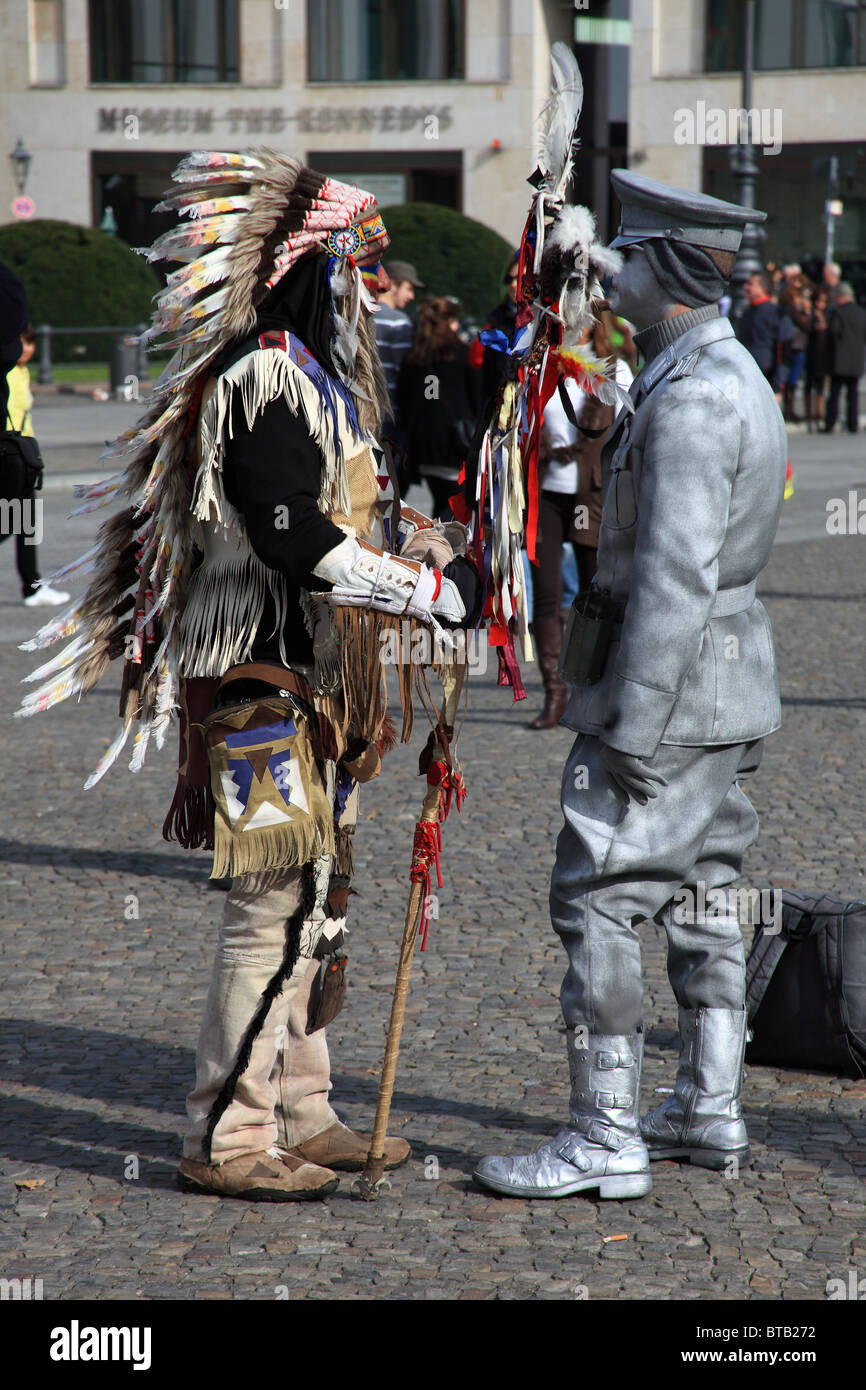 American indian street performer hi-res stock photography and images ...