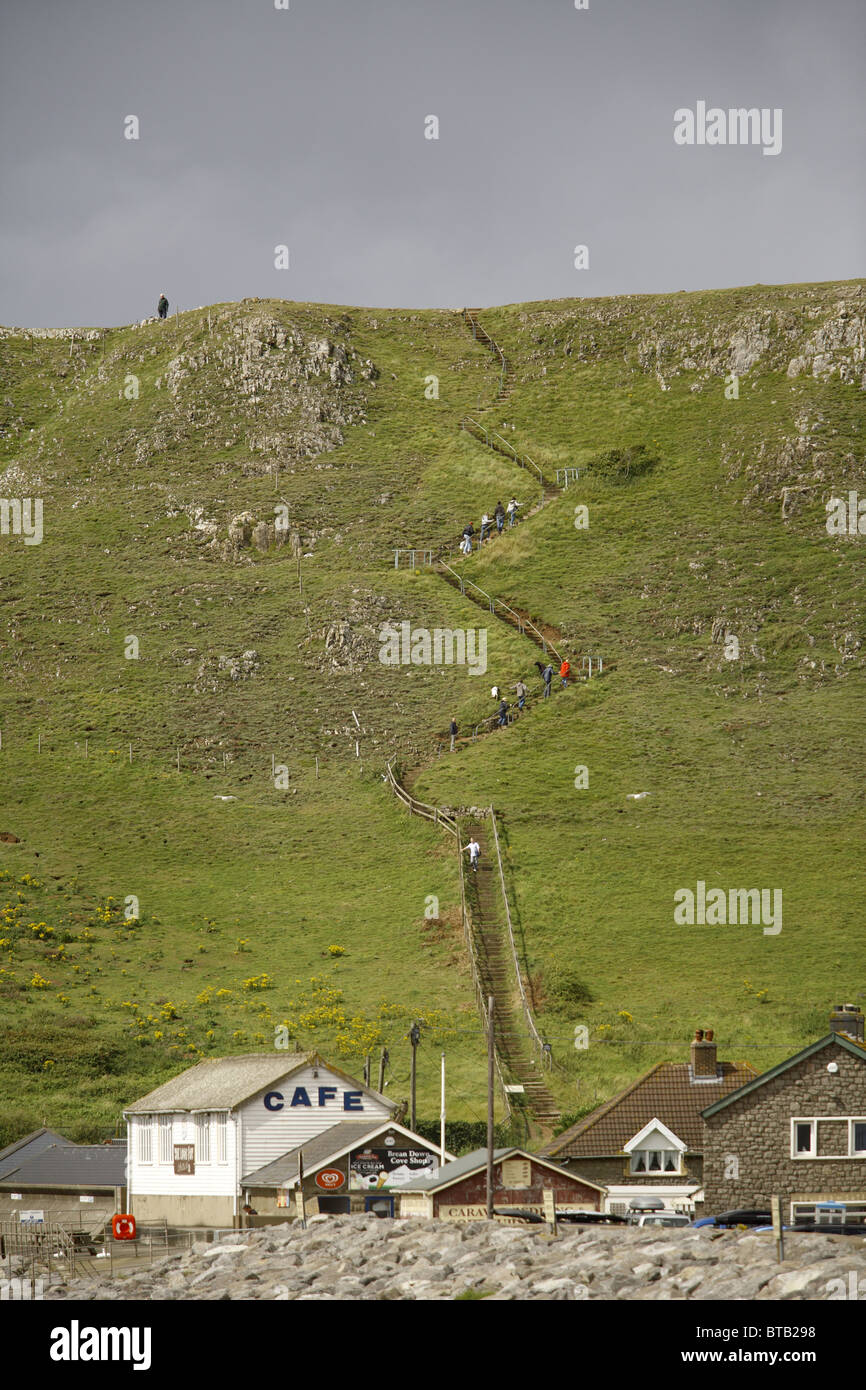 Brean Down, Access steps, Somerset, England, July Stock Photo - Alamy