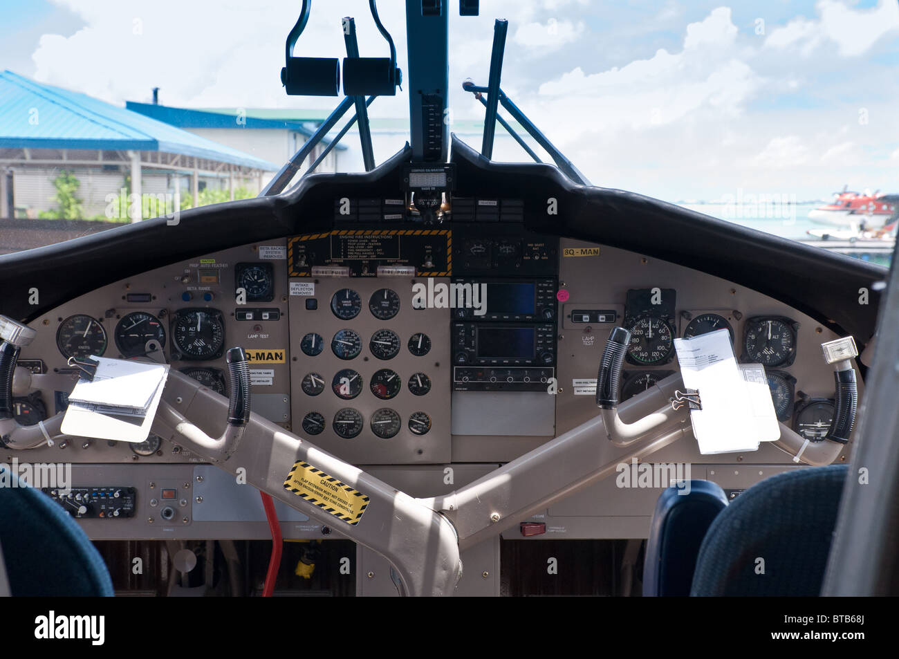 Aircraft cockpit. Seaplane Stock Photo - Alamy