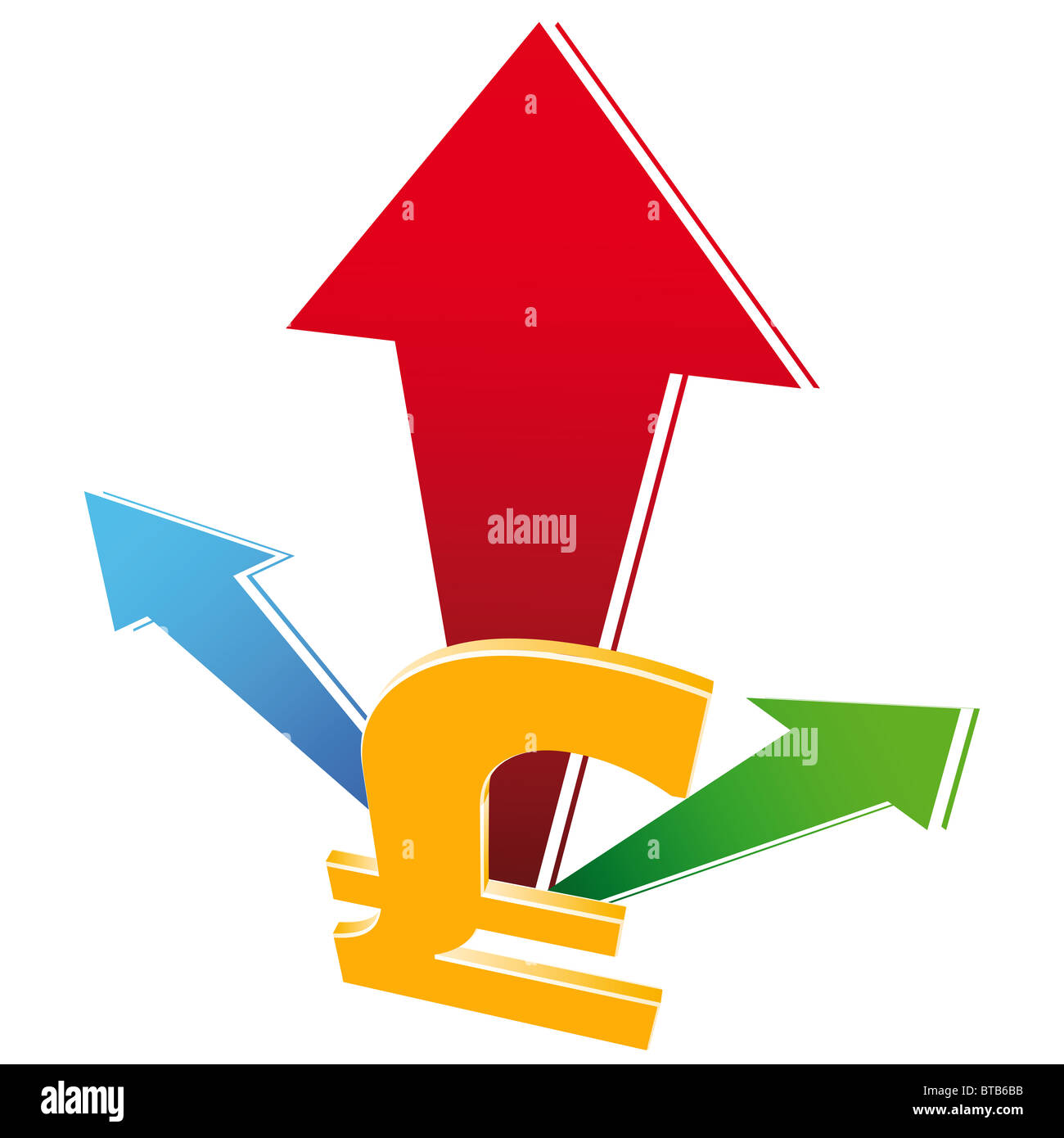 Pound Currency Growth Icon isolated on white Stock Photo - Alamy