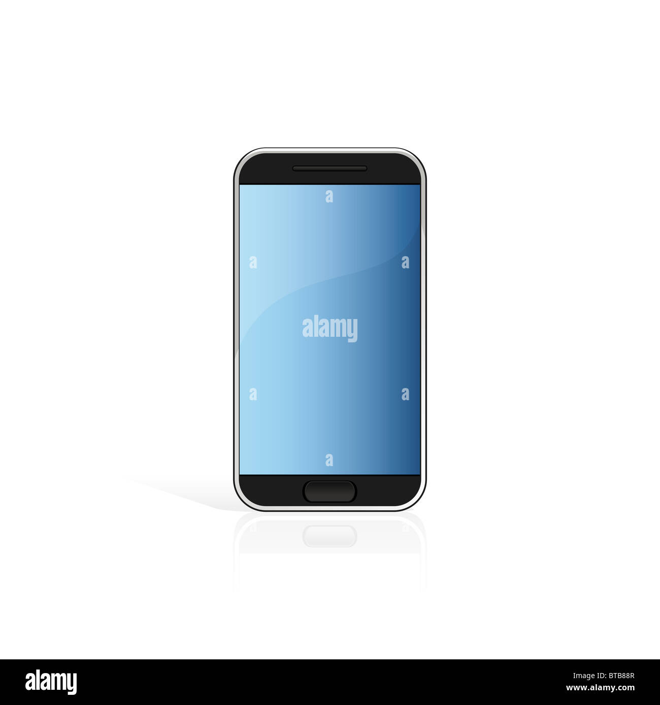 Modern black touch screen cell phone isolated on white Stock Photo - Alamy