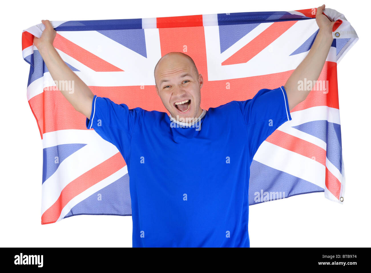Bald man british flag face hi-res stock photography and images - Alamy