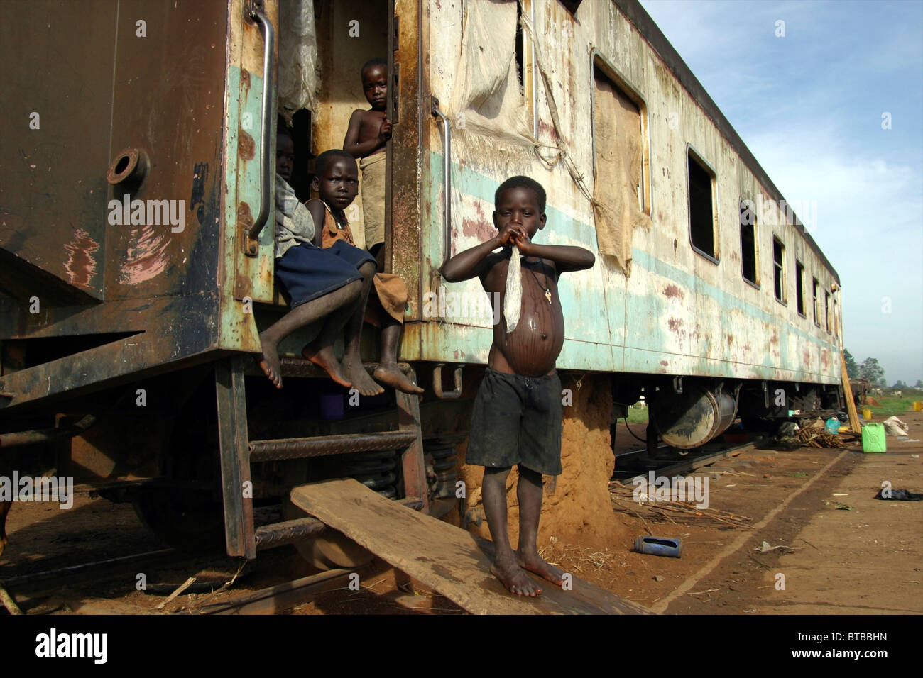 Displaced children camp hi-res stock photography and images - Alamy
