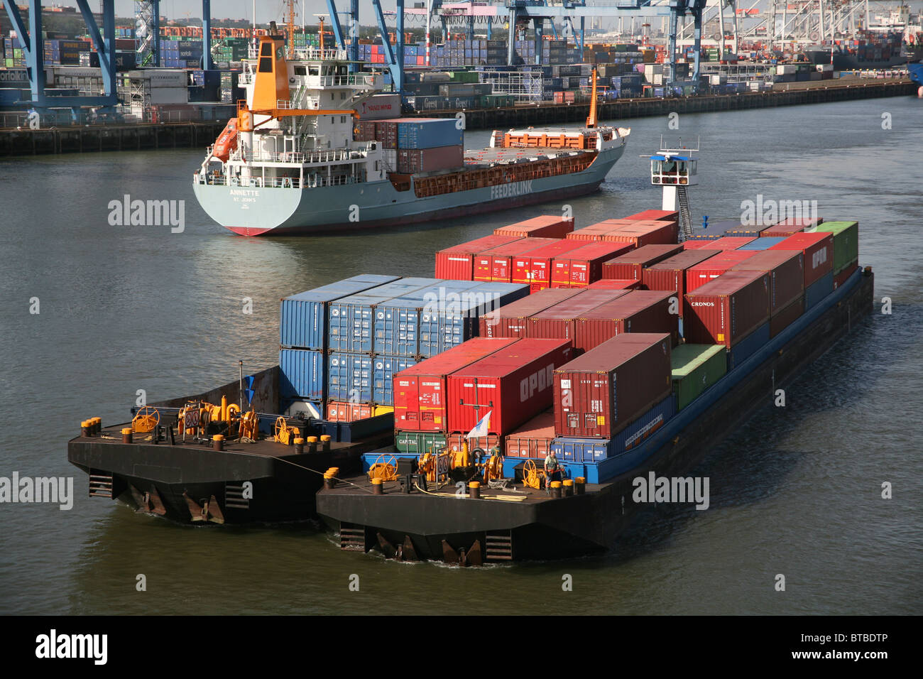 container transport in Holland Stock Photo - Alamy