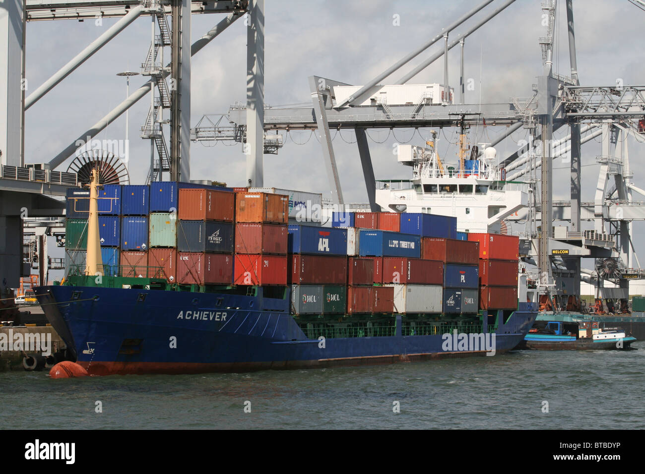 container transport in Holland Stock Photo - Alamy