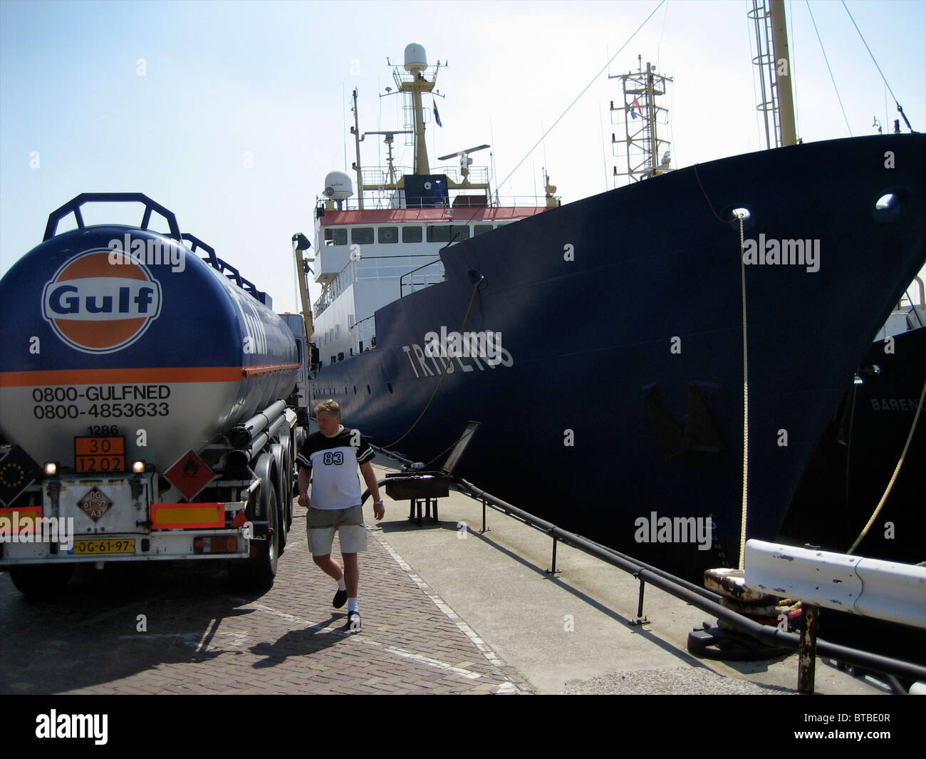 container transport in Holland Stock Photo - Alamy