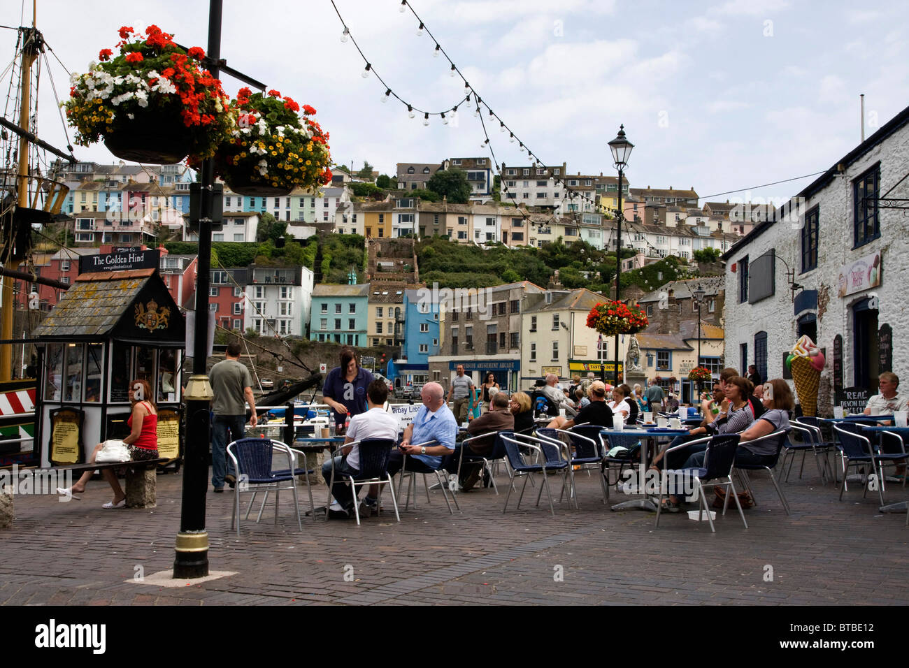 Brixham Harbour Quayside, South Devon, UK Stock Photo - Alamy